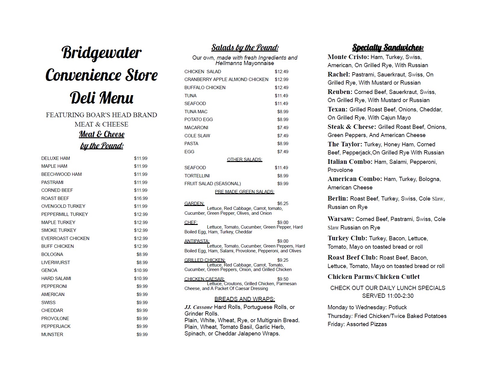 Food - Bridgewater Plaza Convenience Store